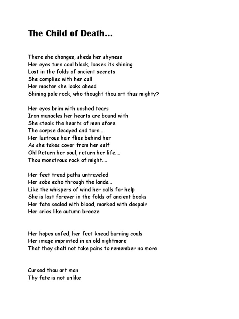 "The Child of Death: A Poetic Tale" | PDF | Religion & Spirituality