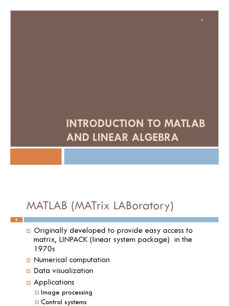 Introduction To MATLAB | Download Free PDF | Matlab | Matrix (Mathematics)