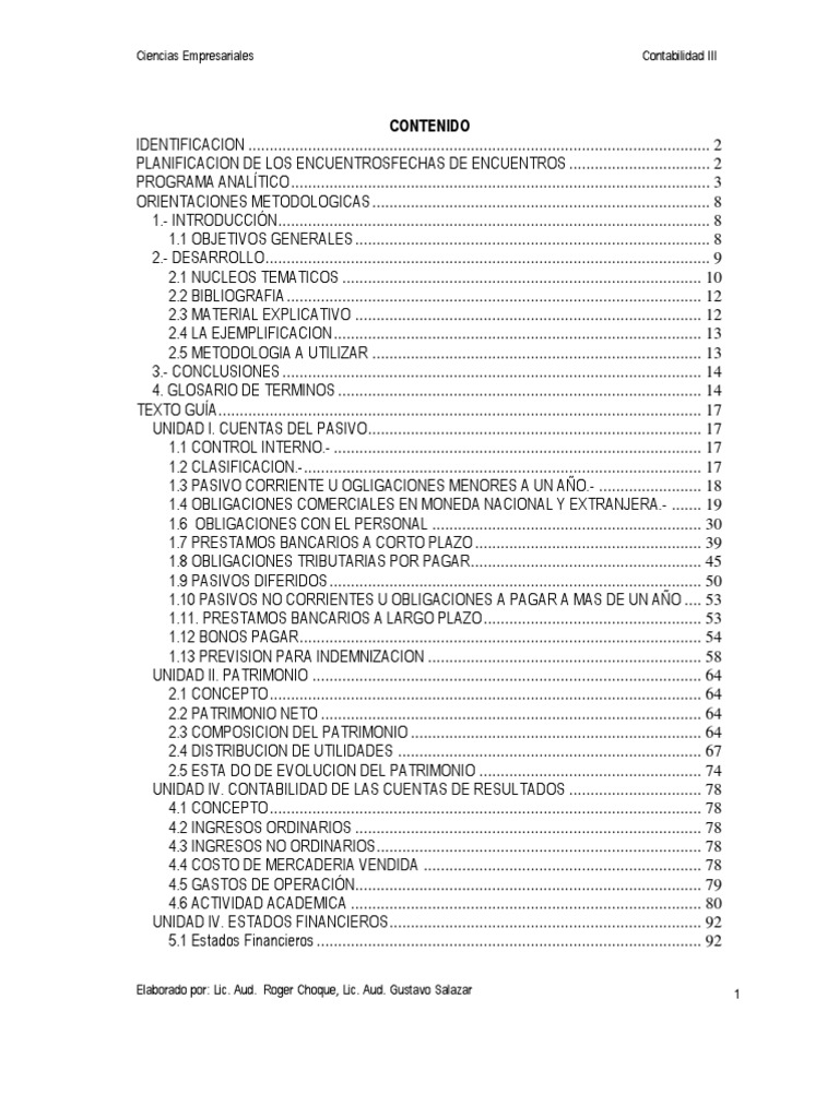 Contabilidad III | PDF | Contabilidad | Estado financiero