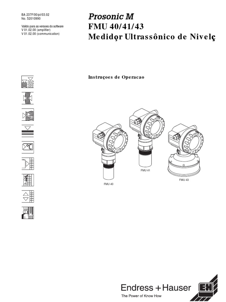 Manual Ultrasonico M FMU40 - Portuguese | PDF | Science | Technology (General)