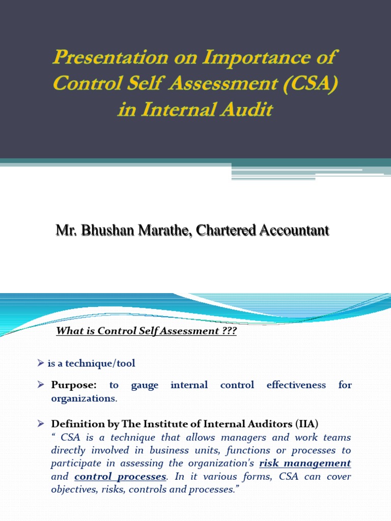 On CSA | PDF | Internal Audit | Internal Control