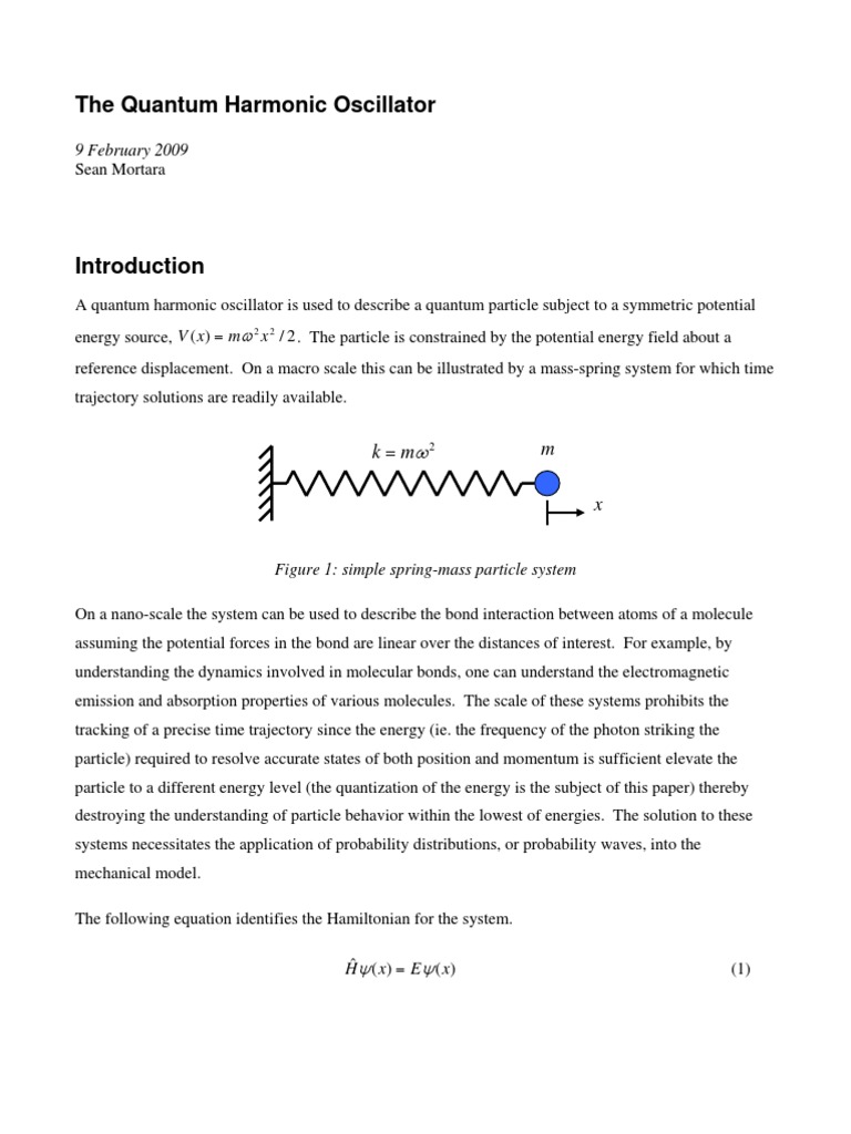 The Quantum Harmonic Oscillator | PDF | Quantum Mechanics | Schrödinger Equation