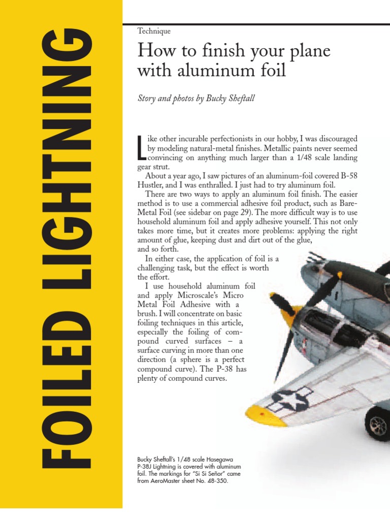 FOILED LIGHTNING: Technique for finishing your plane with aluminum foil ...