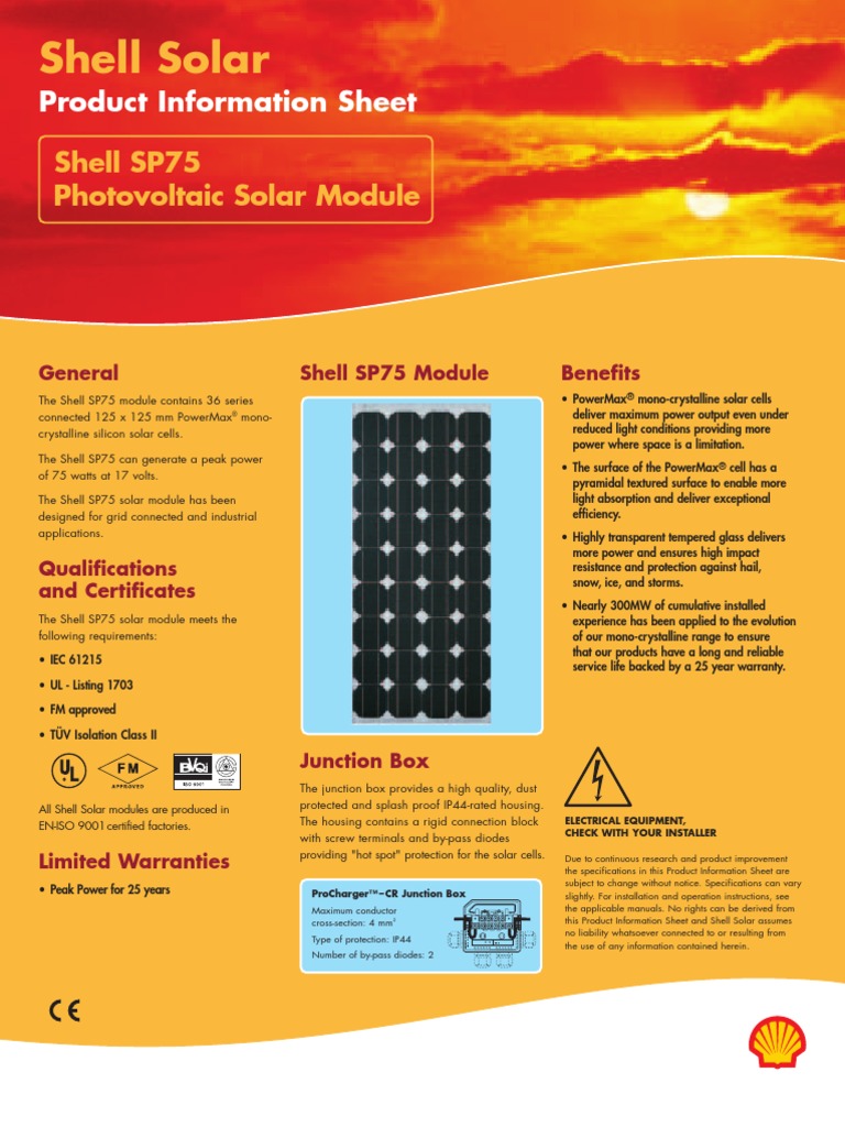 Shell SP 75 | Solar Panel | Solar Cell