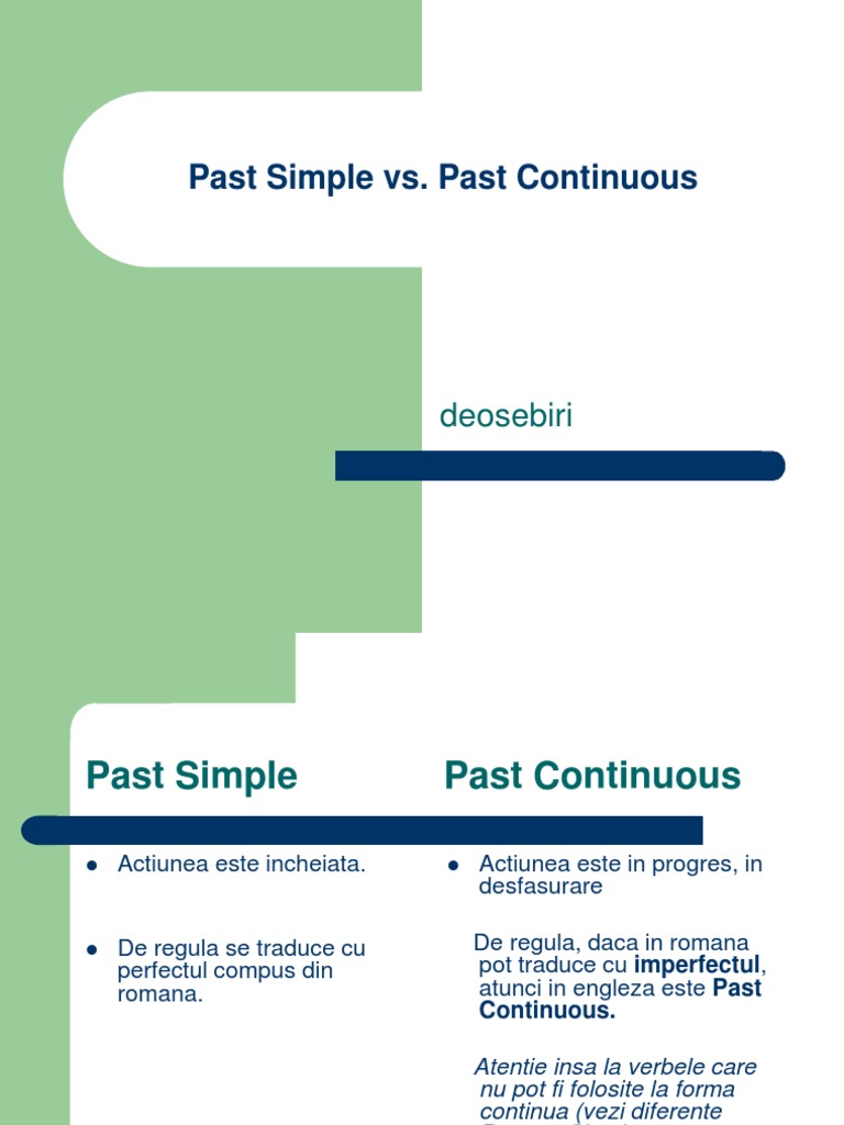 Past Simple vs. Past Continuous Explained | PDF
