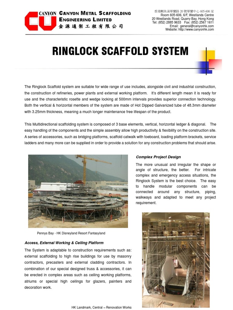 Ringlock System | PDF | Scaffolding | Engineering