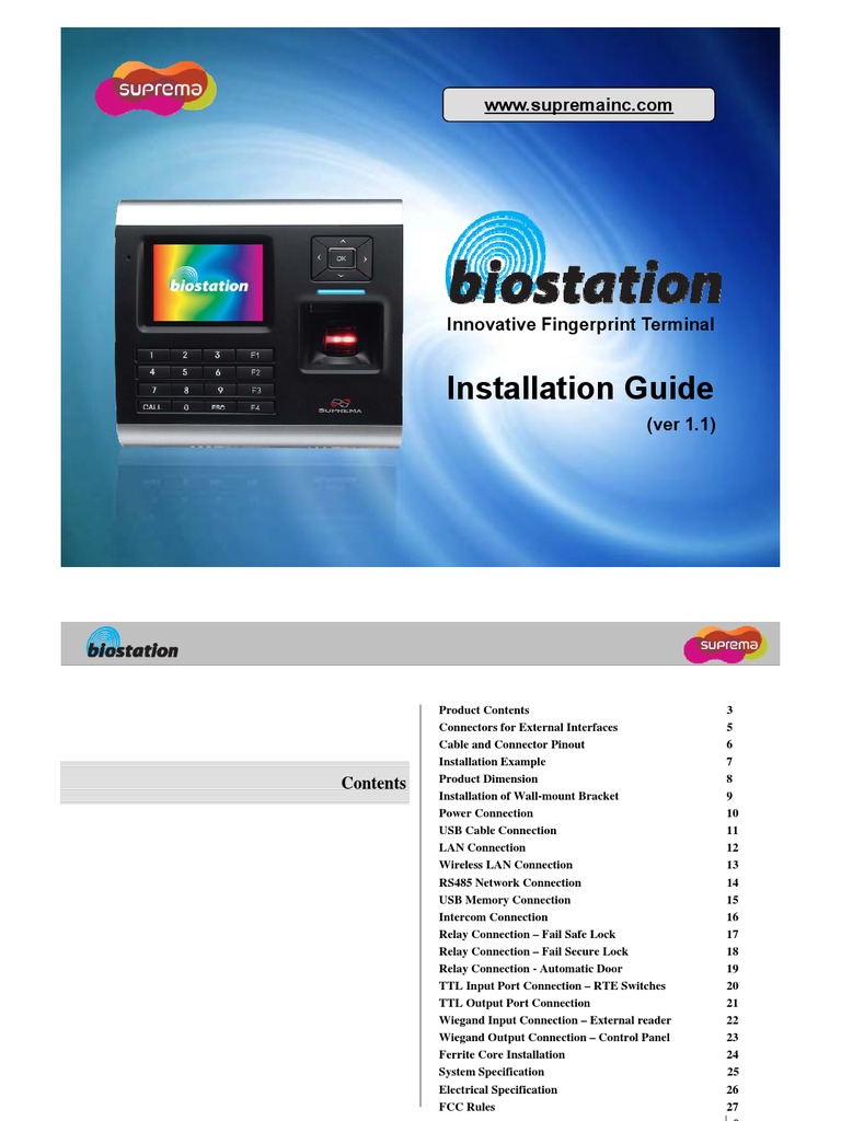 BioStation InstallationGuide V1 11 English | Download Free PDF | Electrical Connector | Usb