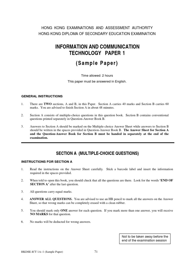 Ict SamplePaper Paper1 2D e | PDF | Printer (Computing) | World Wide Web