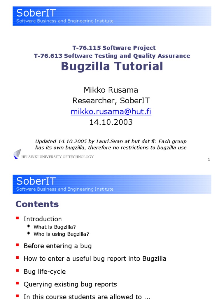 Bugzilla Tutorial | PDF | Software Bug | Software Development