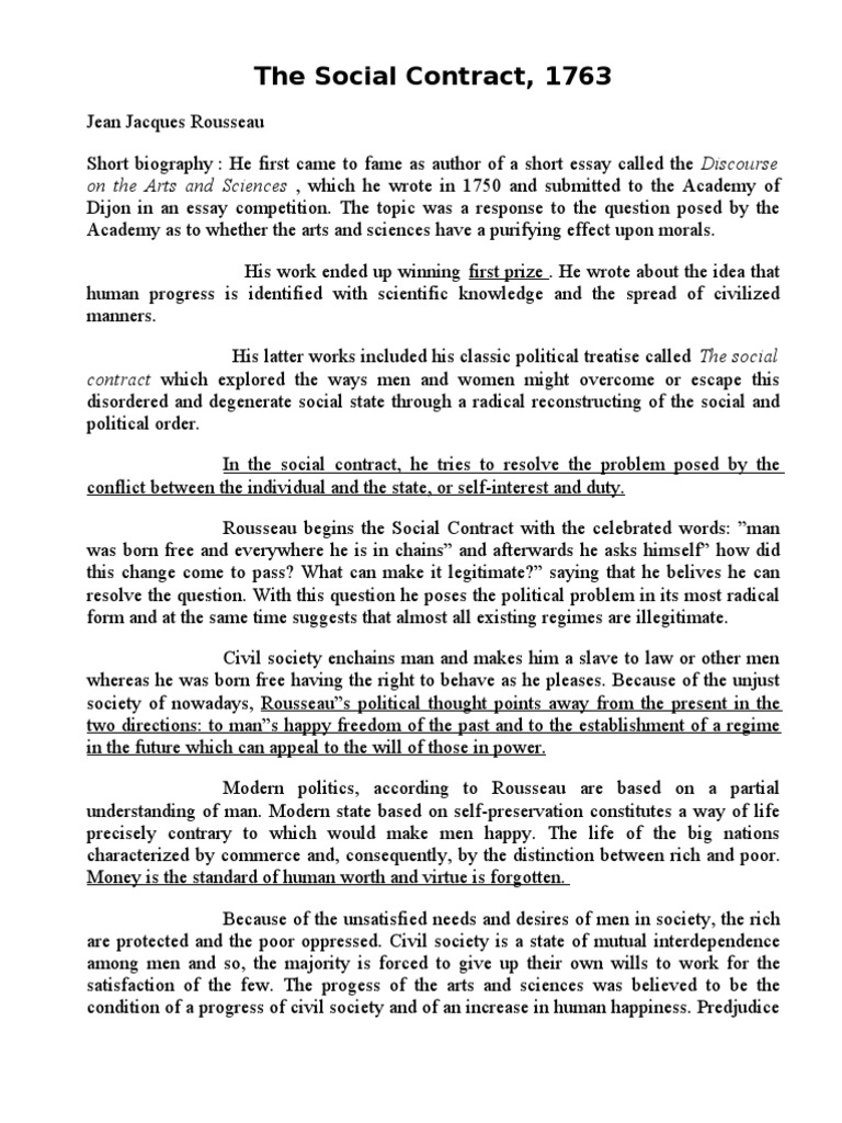 The Social Contract - Jean Jacques Rousseau | PDF | Social Contract ...