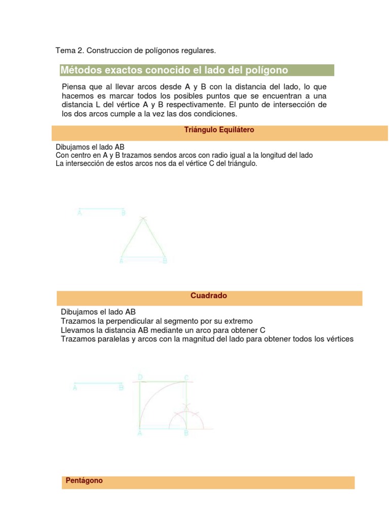 Tema 2... Construccion de Poligonos Regulares | PDF | Triángulo | Circulo