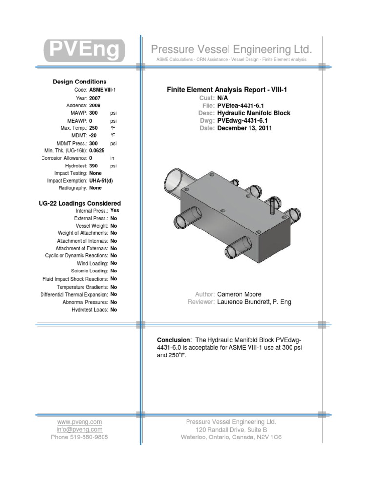 Sample FEA Report | PDF | Stress (Mechanics) | Stress–Strain Analysis