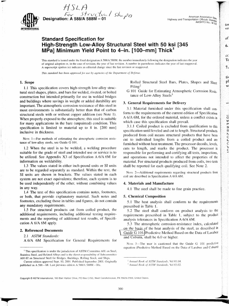 Astm A 588/a 588M-01 | PDF