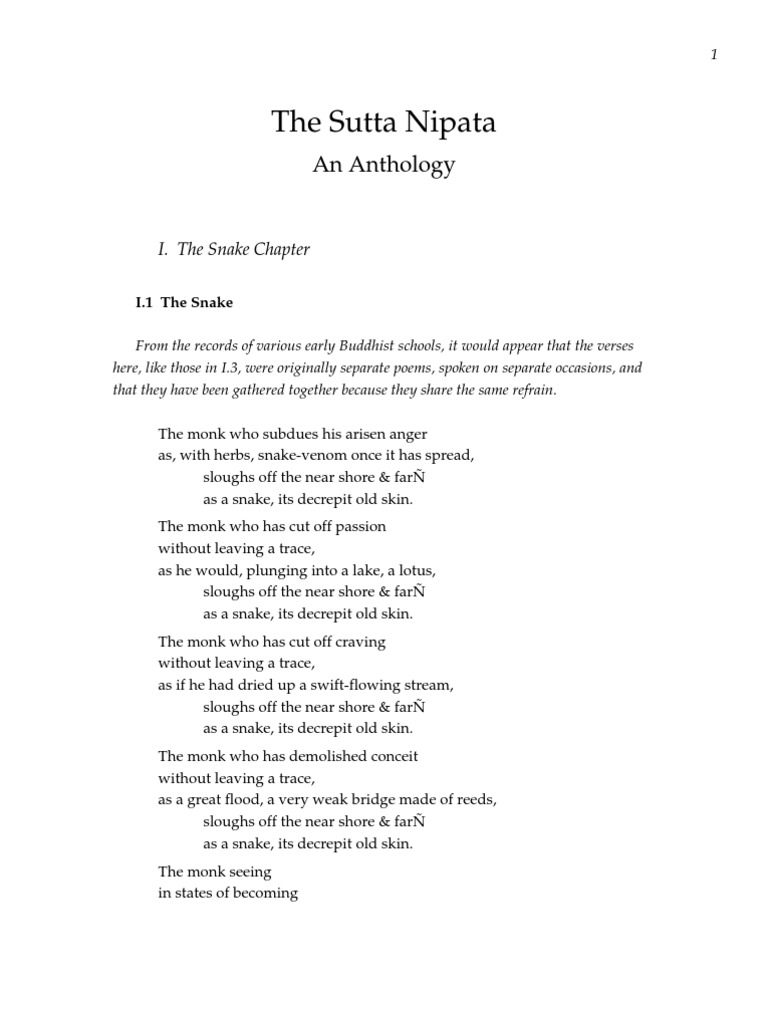 Sutta Nipata | PDF | Gautama Buddha | Dharma