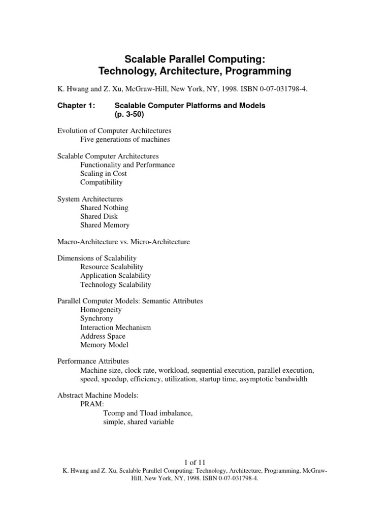 Scalable Parallel Computing | PDF | Parallel Computing | Computer Cluster Scalable Parallel Computing | PDF | Parallel Computing | Computer Cluster