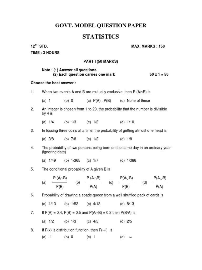 Class 12 Statistics | Student's T Test | Probability Distribution ...