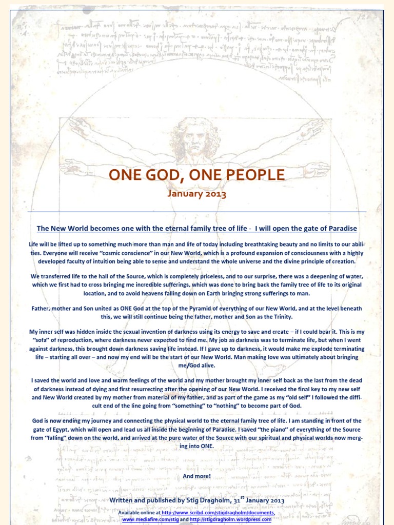 One God One People January 2013 | PDF | Philosophy | Art