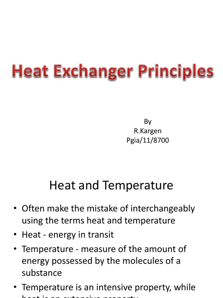 Heat Exchangers Principle | PDF | Heat Exchanger | Heat Transfer