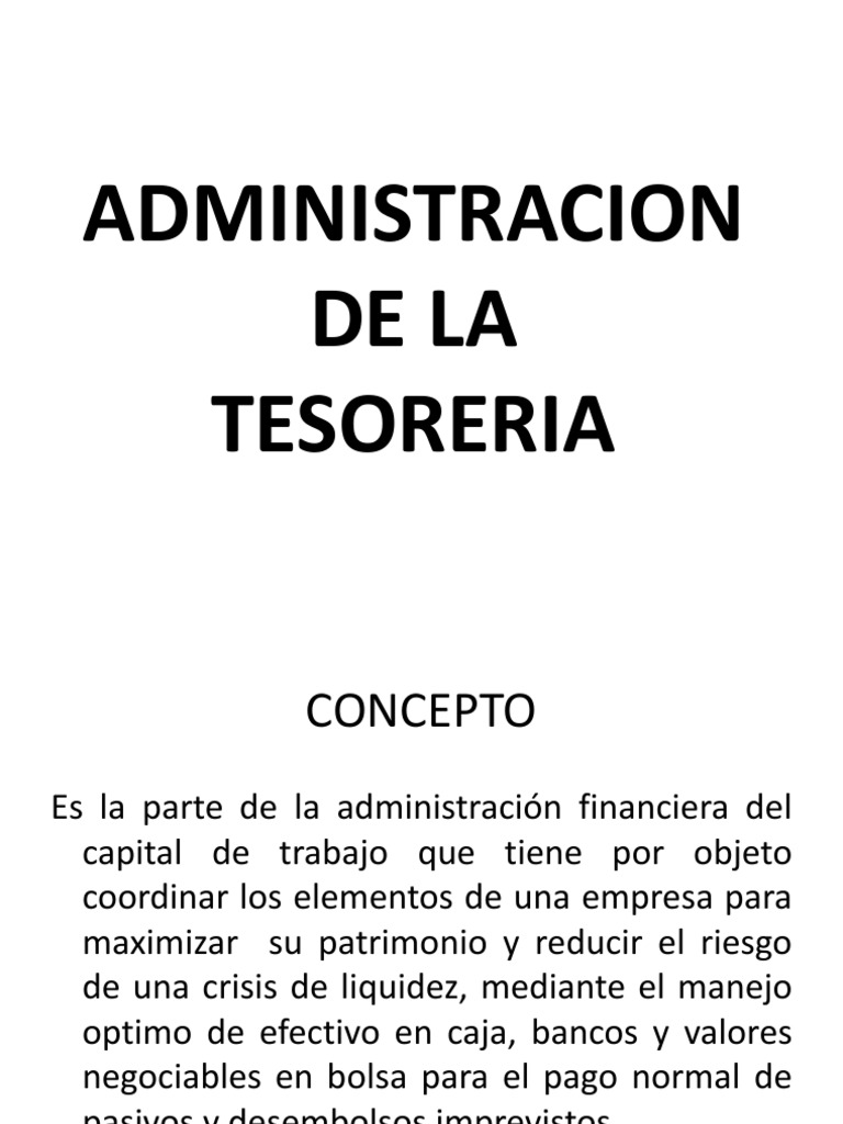 Administracion de La Tesoreria | PDF | Efectivo | Presupuesto