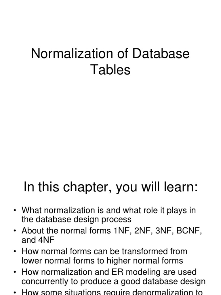 Normalization of Database Tables | Download Free PDF | Database Design ...