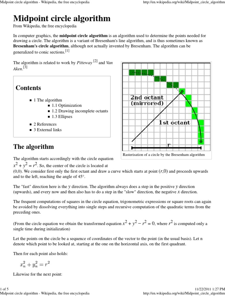 midpoint circle | Applied Mathematics | Algorithms