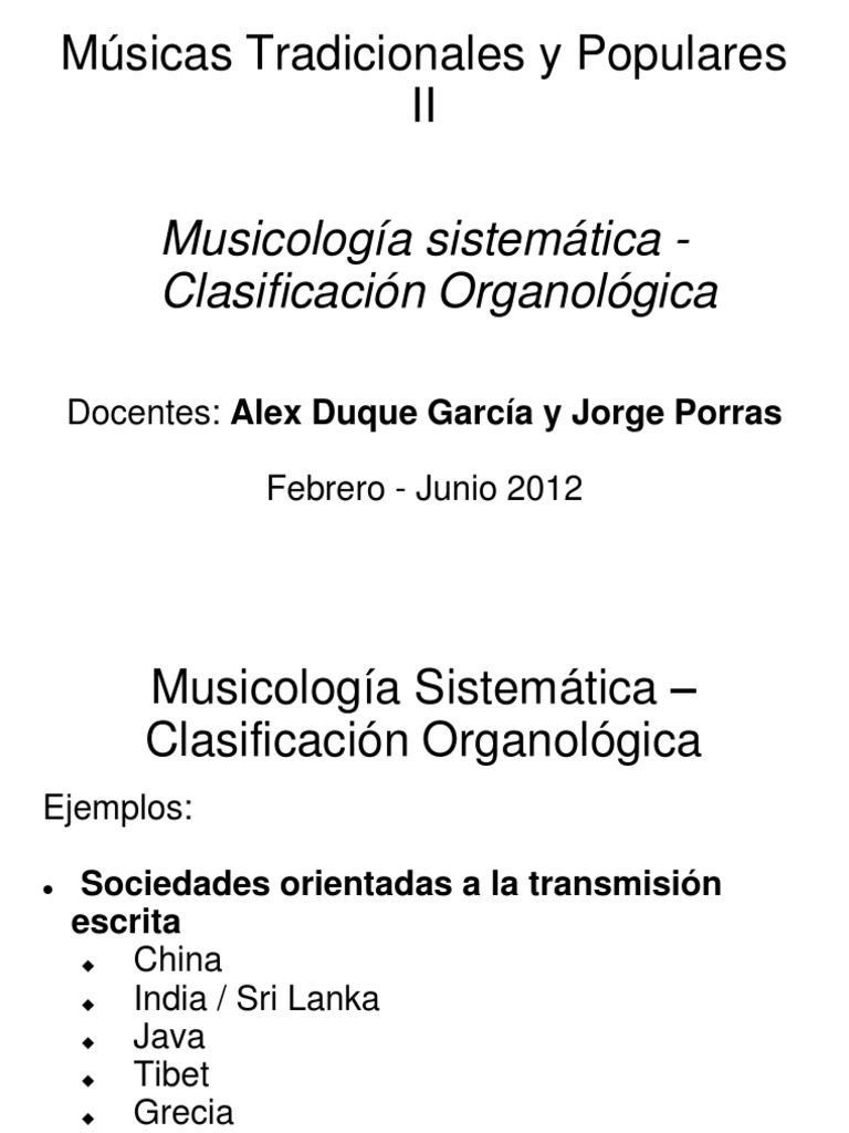 Musicología Sistemática | PDF | Instrumentos musicales | Producción musical