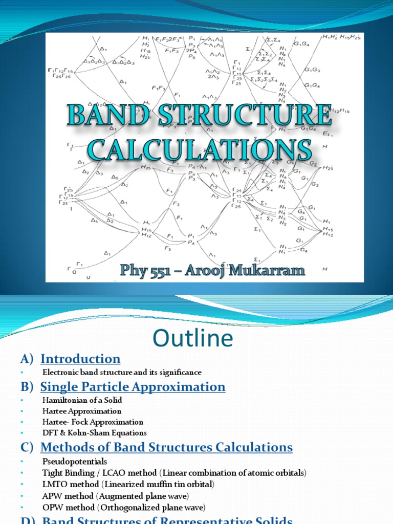 Electronic Band Structure Calculations | PDF | Electronic Band ...