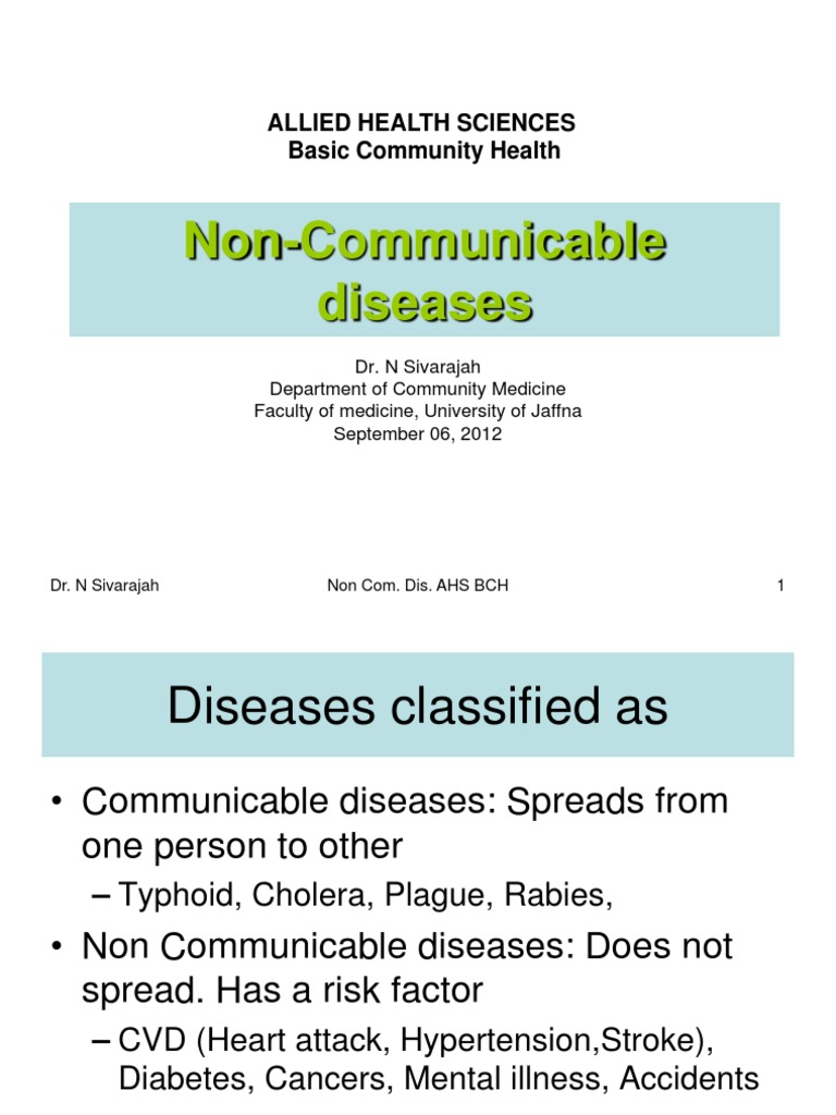 Non-Communicable Diseases: Allied Health Sciences | PDF | Non ...