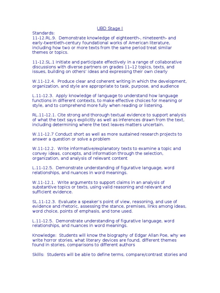 Poe Unit Plan | Download Free PDF | Edgar Allan Poe | Narrative