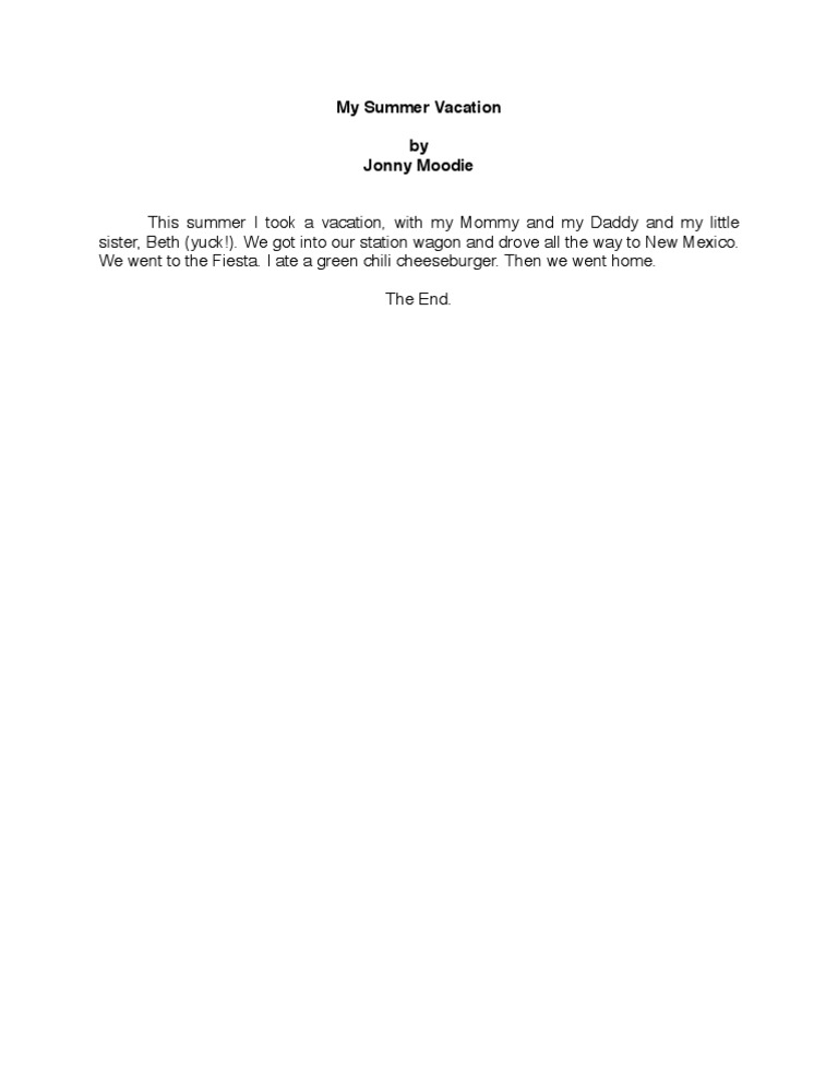 My Summer Vacation | PDF