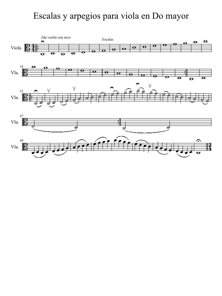 Escalas y Arpegios para Viola en Do | PDF