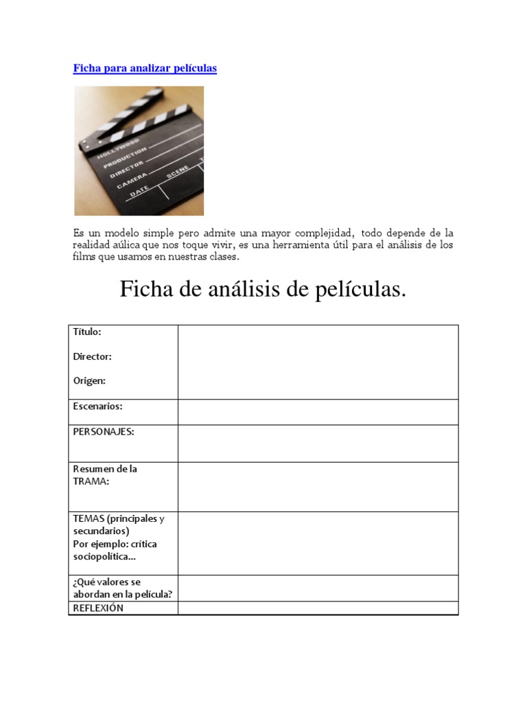 Ficha para Analizar Películas | PDF