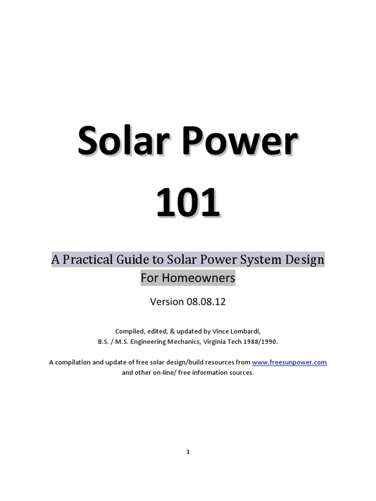 Solar Power-101 | PDF