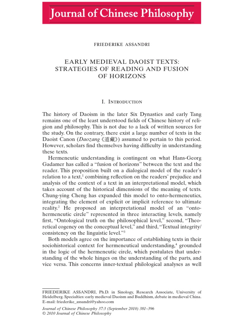 Early Medieval Daoist Texts | PDF | Hermeneutics | Śūnyatā