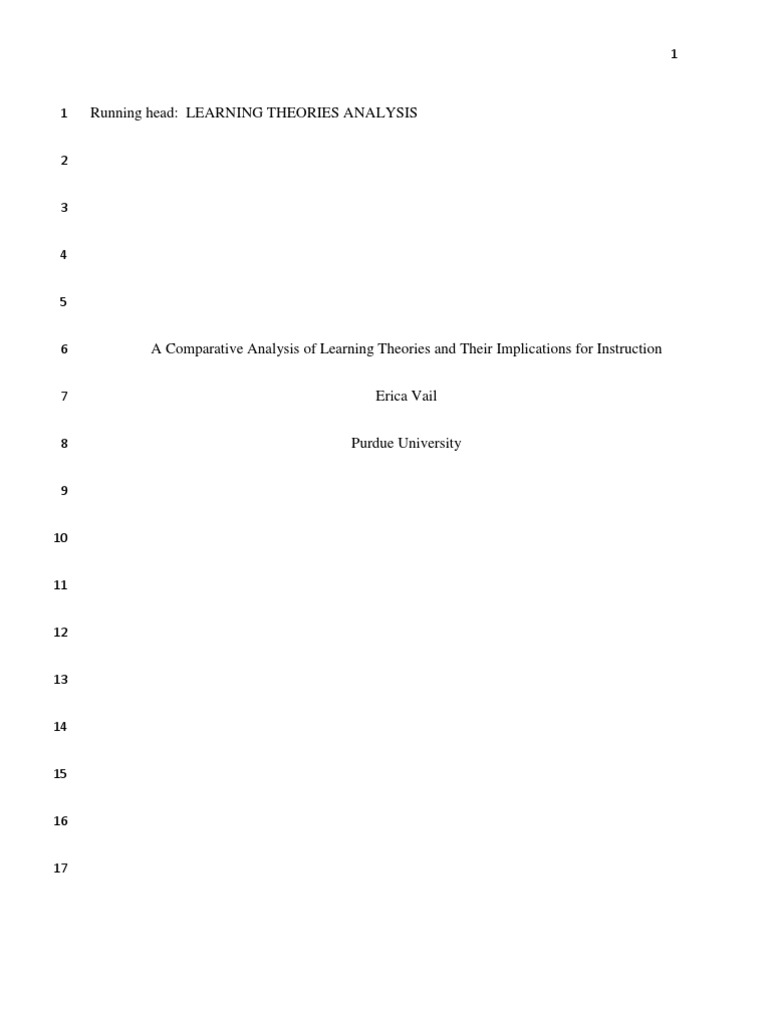 A Comparative Analysis of Learning Theories and Their Implications For ...