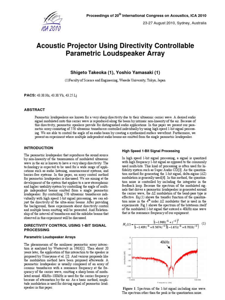 Acoustic Projector Using Directivity Controllable | PDF | Loudspeaker ...
