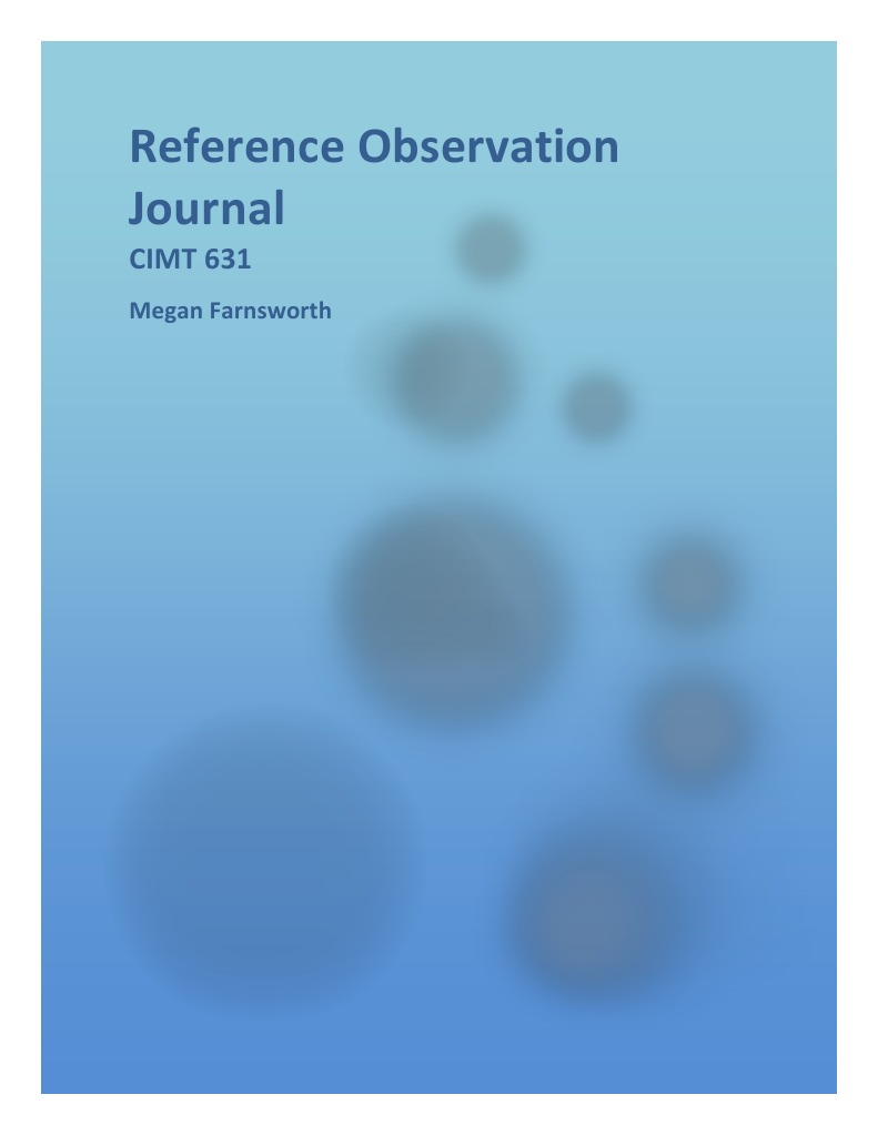Reference Observation Journal: CIMT 631 | PDF | Résumé | Libraries