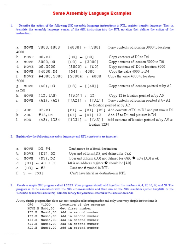 Assembly Language | PDF | Assembly Language | Pointer (Computer Programming)