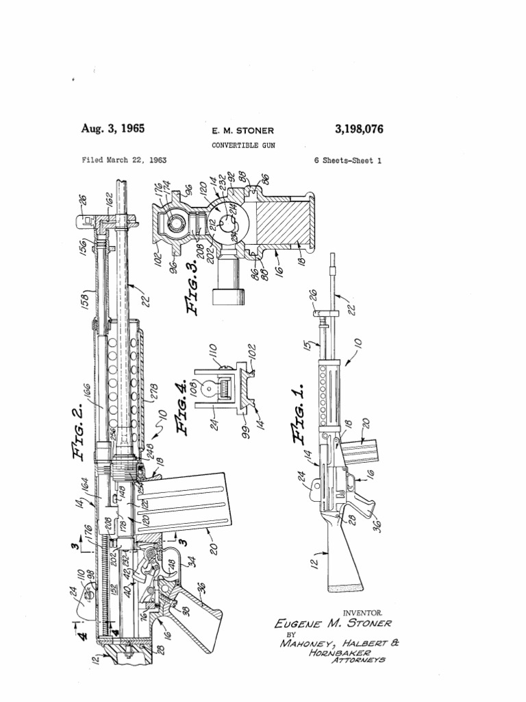 Stoner 63 Machine Gun Patent. | PDF | Firearms | Projectile Weapons