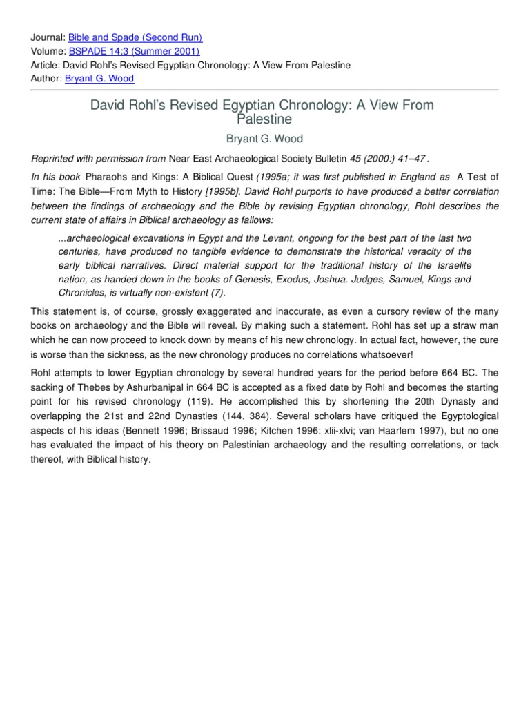 David Rohl | PDF | Iron Age | Bronze Age