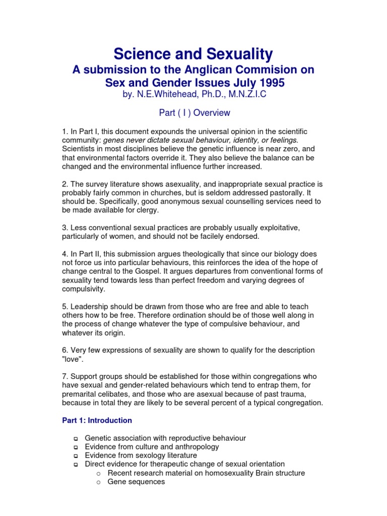 Science And Sexuality Sexual Orientation Homosexuality