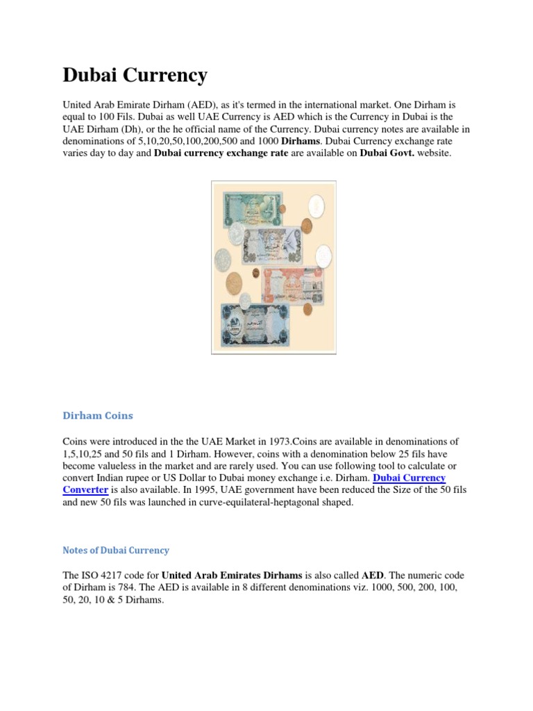 Dubai Currency | PDF | Notes (Finance) | Money