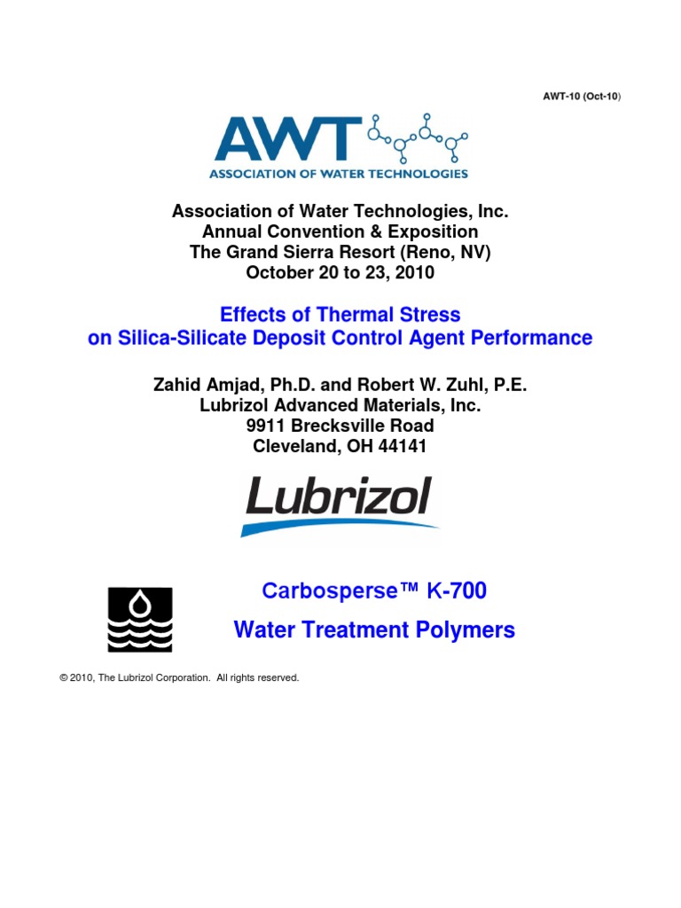 Handling Silica in Cooling Water | PDF | Silicon Dioxide | Copolymer