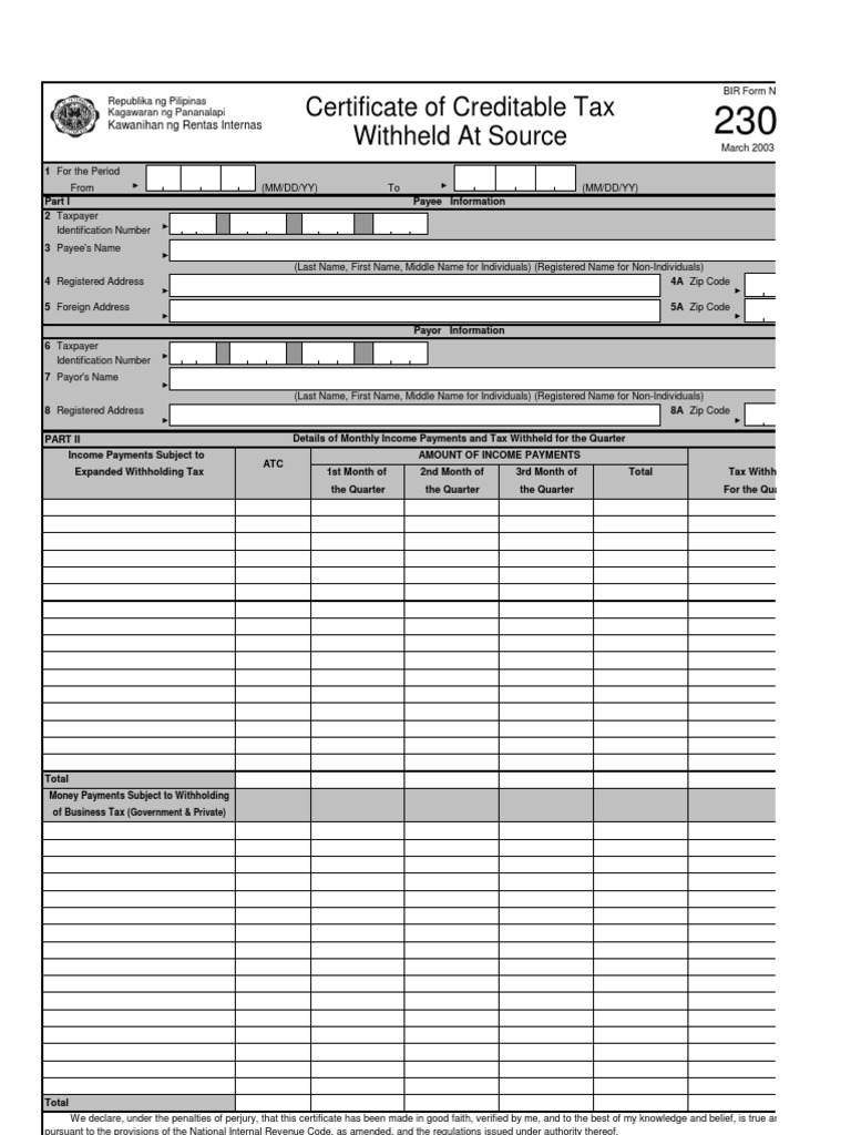 BIR Form 2307 | Value Added Tax | Withholding Tax