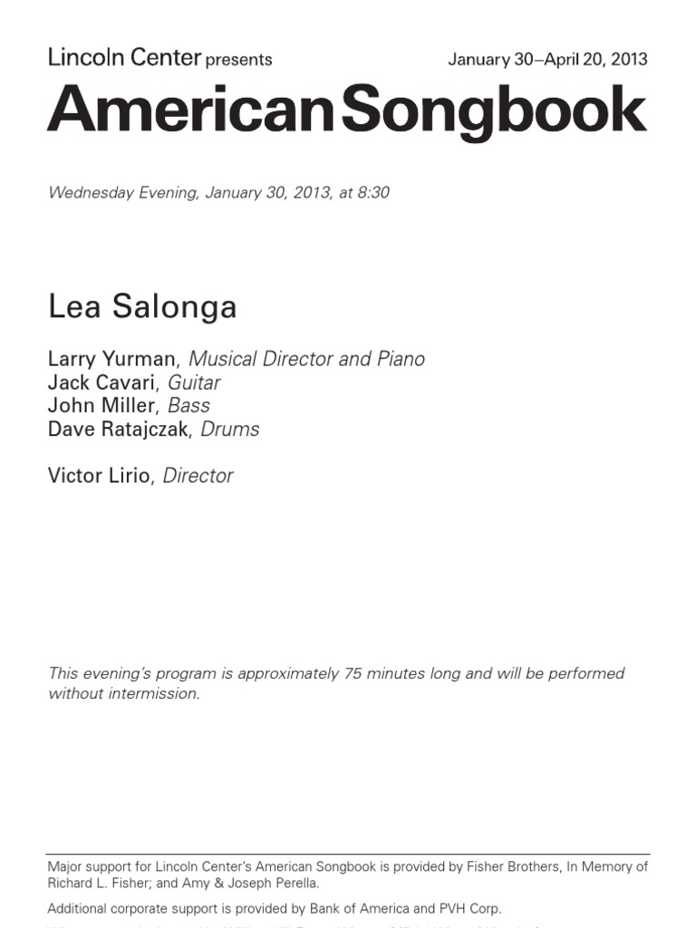 American Songbook Series | PDF | Performing Arts | Theatre