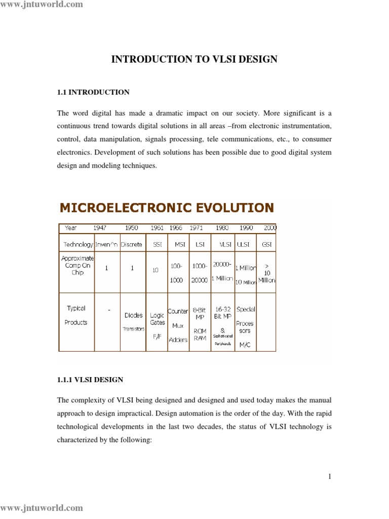 Introduction To Vlsi Design | PDF