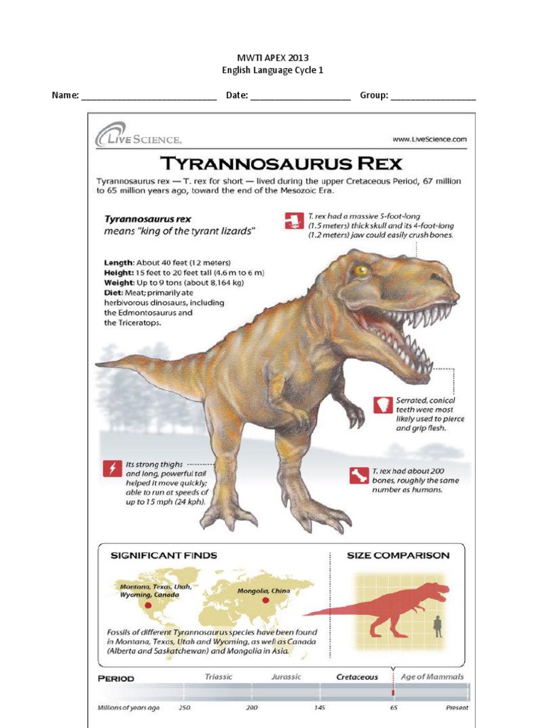 T. rex: King of the Dinosaurs | PDF