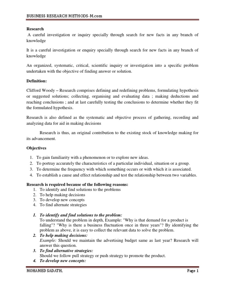 Exploring Business Research Methods: An Overview of the Concepts ...