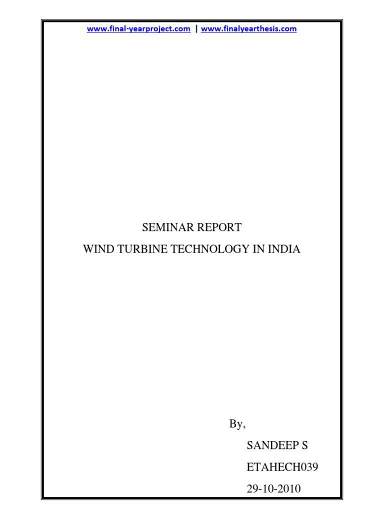 Wind Turbine Pdf Wind Power Wind Turbine
