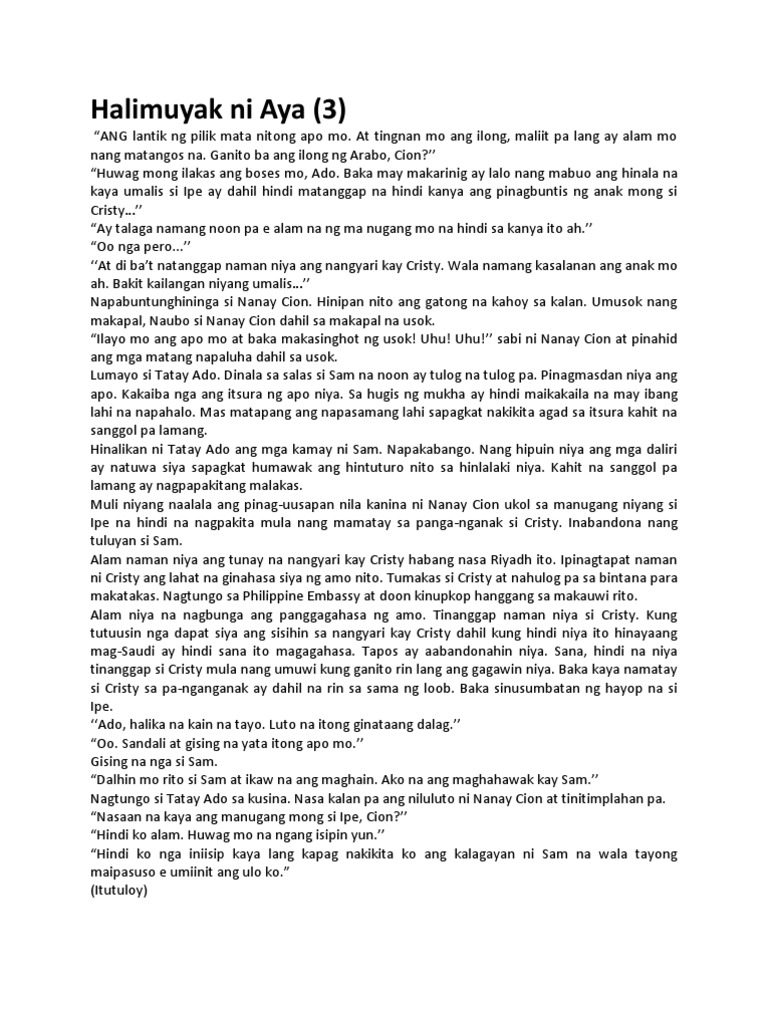 Halimuyak Ni Aya | PDF